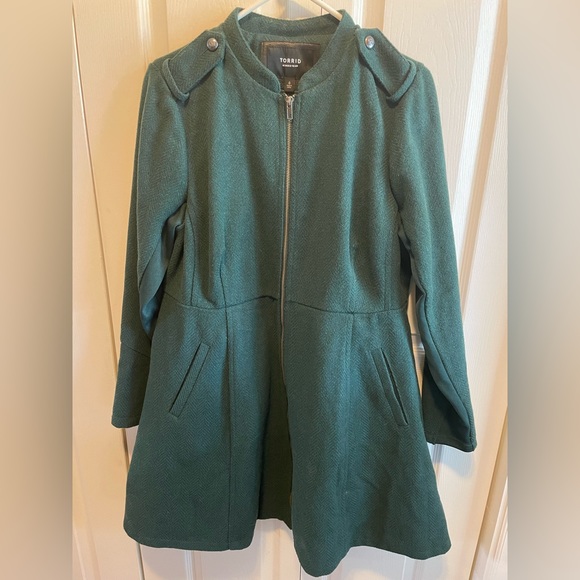 torrid | Jackets & Coats | Torrid Green Wool Blend Coat Size Womens 2 ...